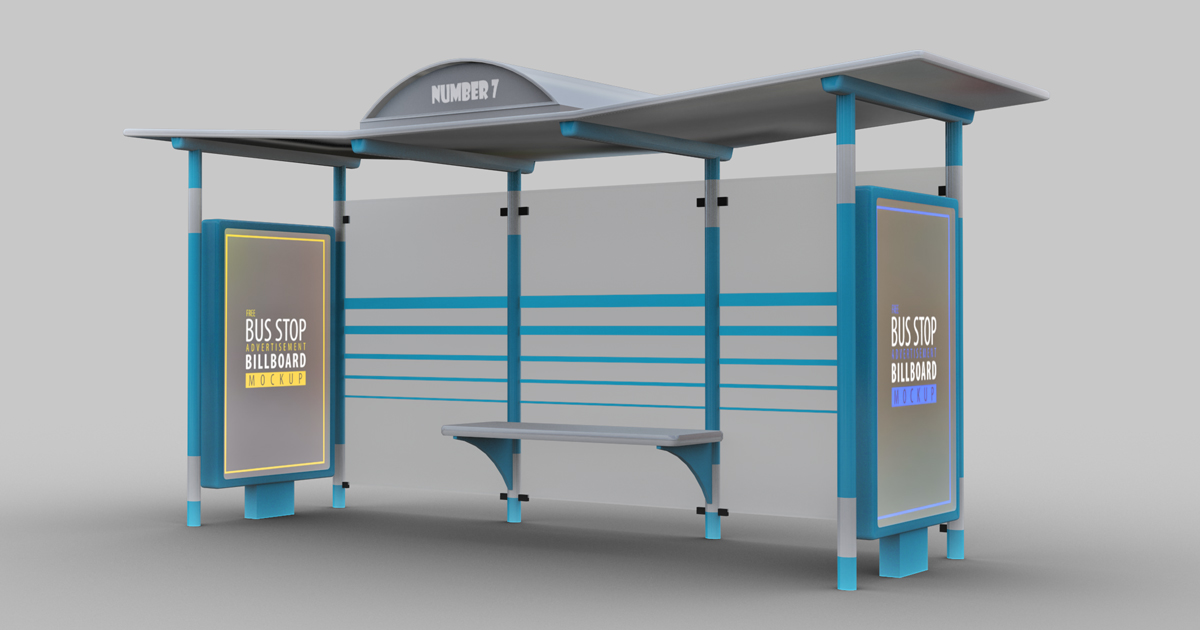 Bus Stop Modern 7 | 3D Urban | Unity Asset Store