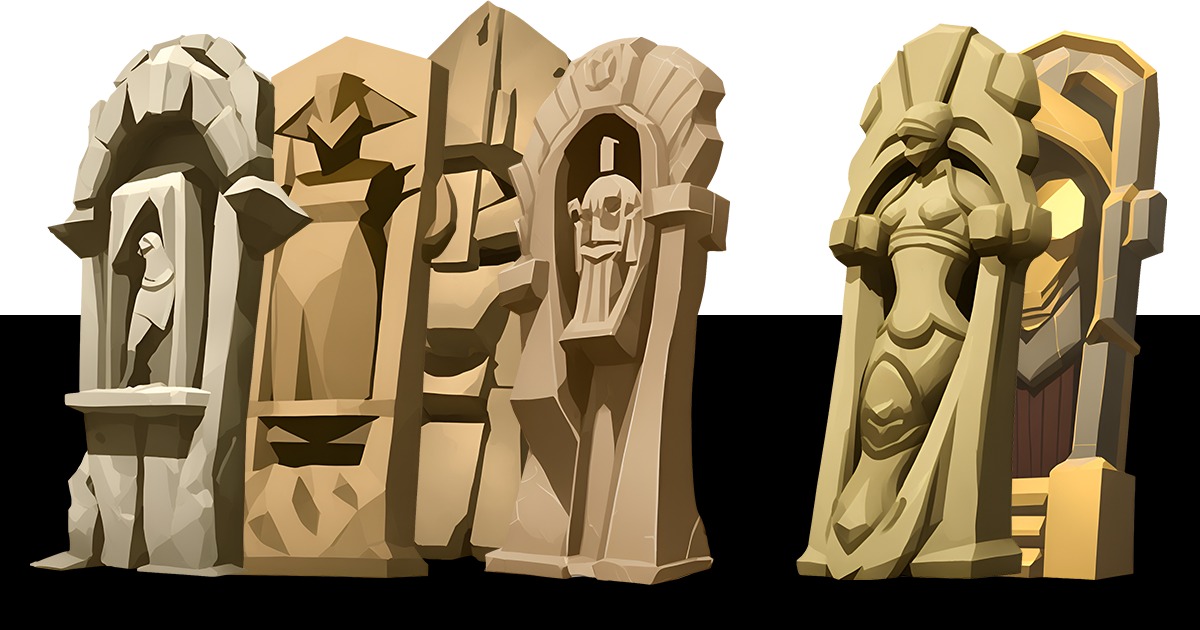 2D Idols Pack | Tombstone Bundle | Cemetery | 2D Environments | Unity ...