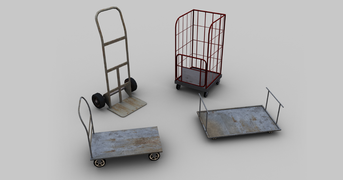 Trolley Cart Lowpoly | 3D Industrial | Unity Asset Store
