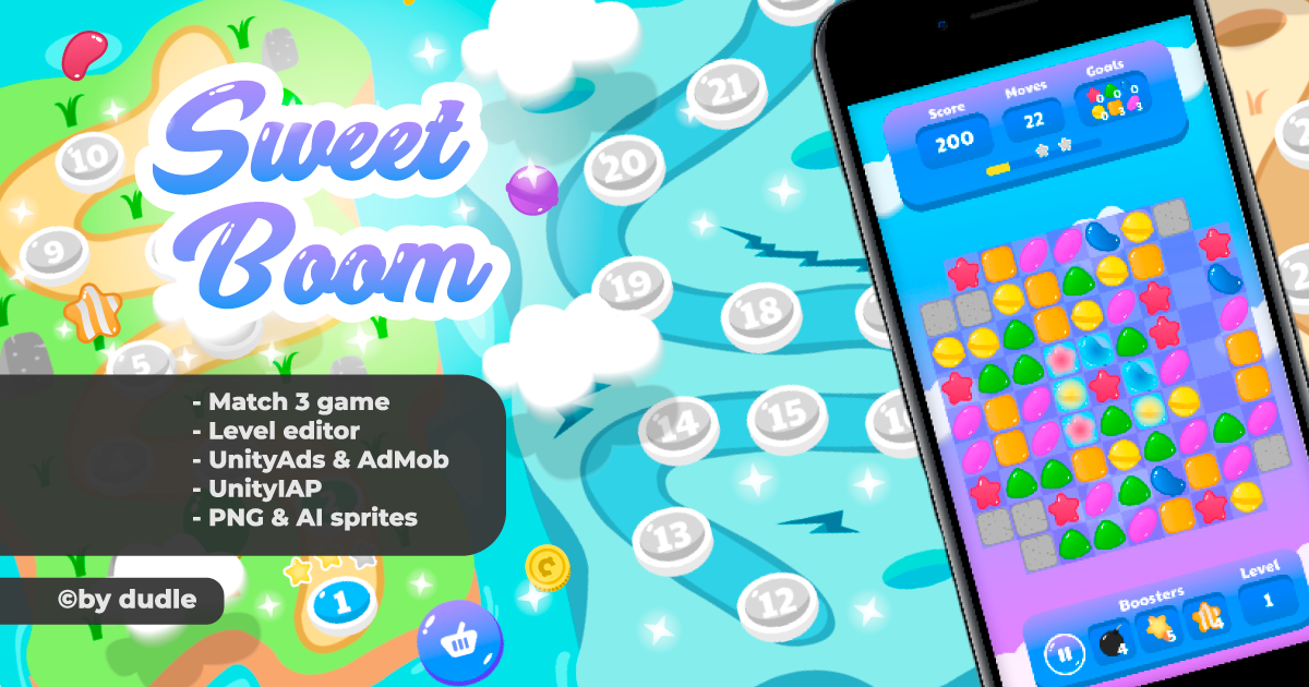 Sweet Boom - Match 3 Game Template | Packs | Unity Asset Store
