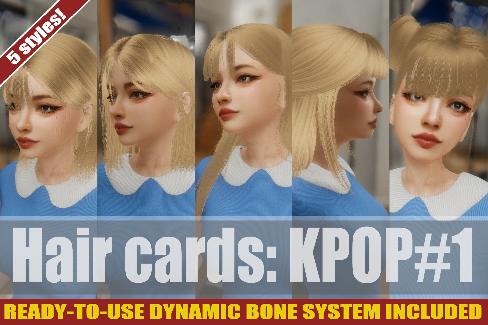 KPop Hairstyles #1 | 3D Humanoids | Unity Asset Store