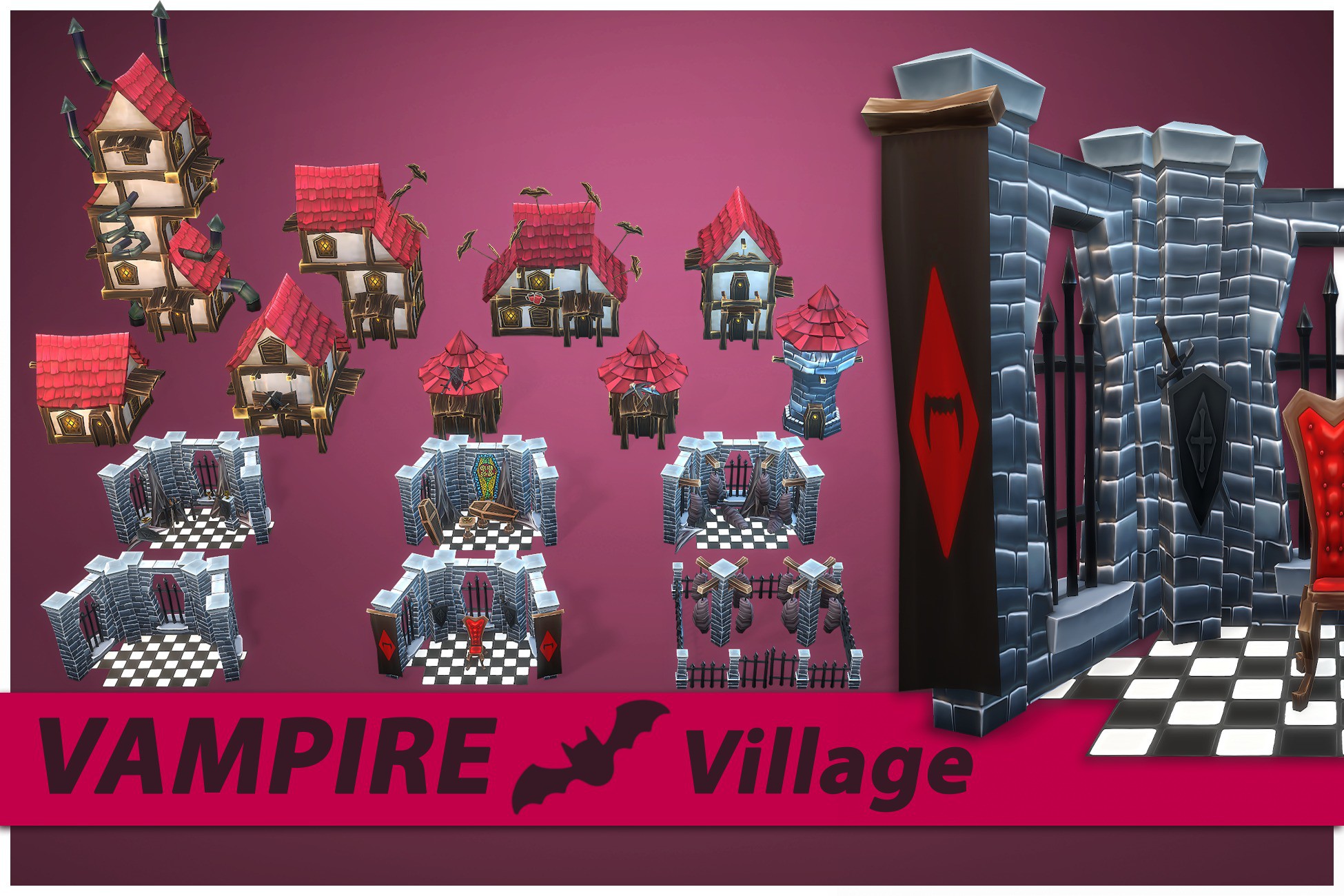 Vampire RTS Fantasy Buildings | 3D Fantasy | Unity Asset Store