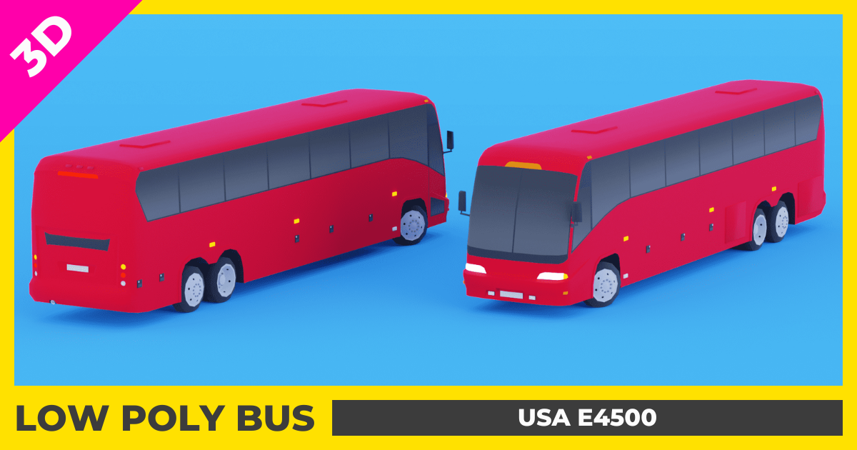 Low Poly Bus - USA E4500 | 3D 車両 | Unity Asset Store