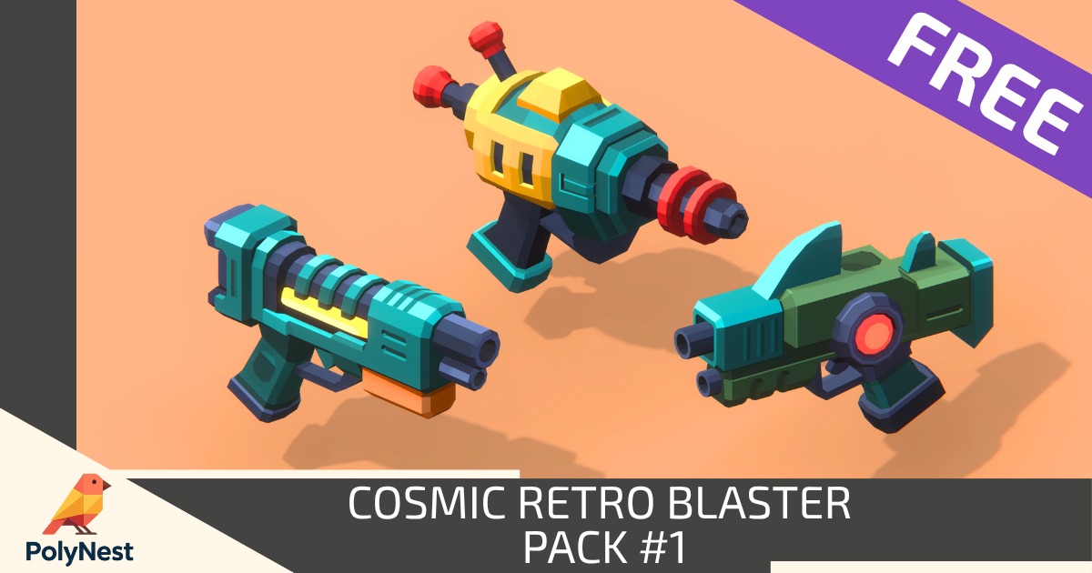 Cosmic_Retro_Blaster_Pack_1_Free | 3D Guns | Unity Asset Store