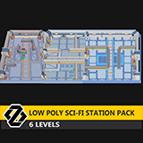 Low Poly Sci-Fi Station Pack