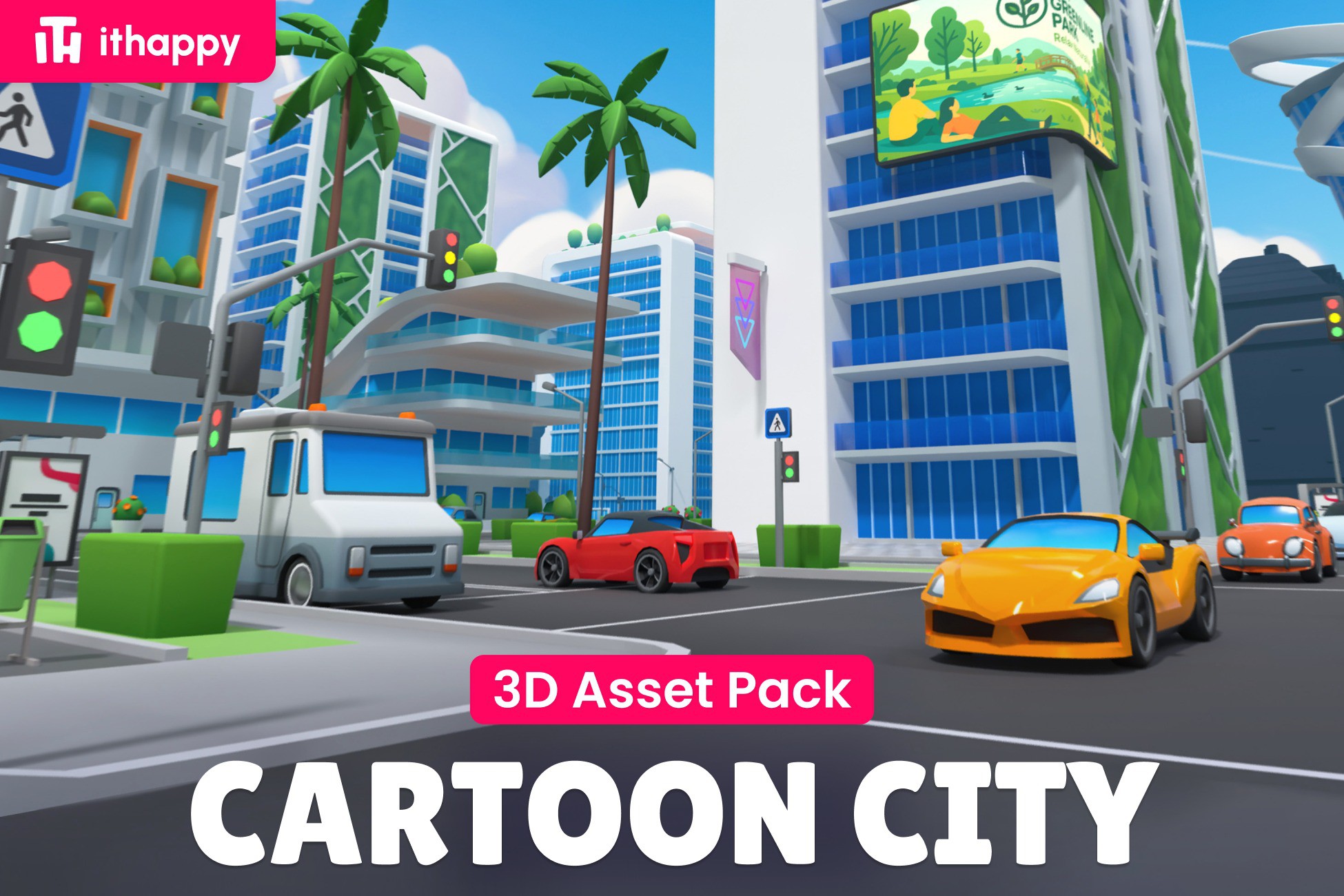 Cartoon City Free - Low Poly City 3D Models Pack | 3D Urban | Unity ...