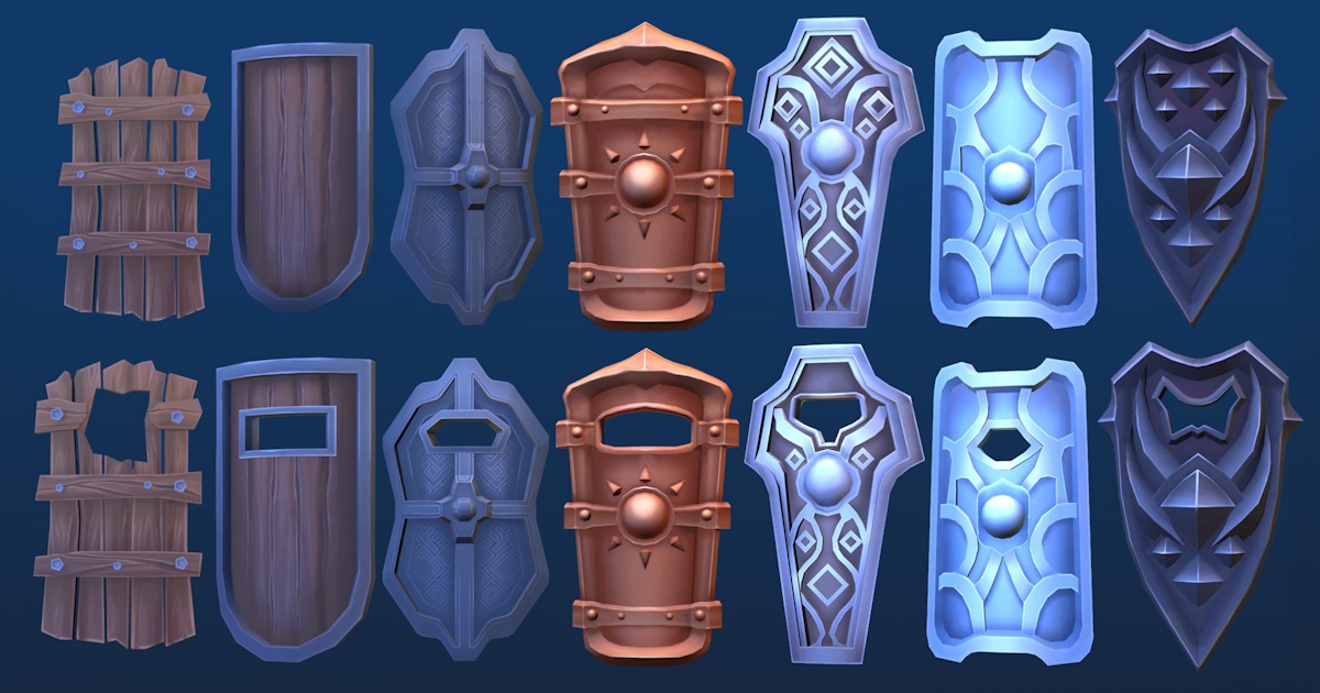 Stylized Fantasy Towershields & Icons | 3D Weapons | Unity Asset Store