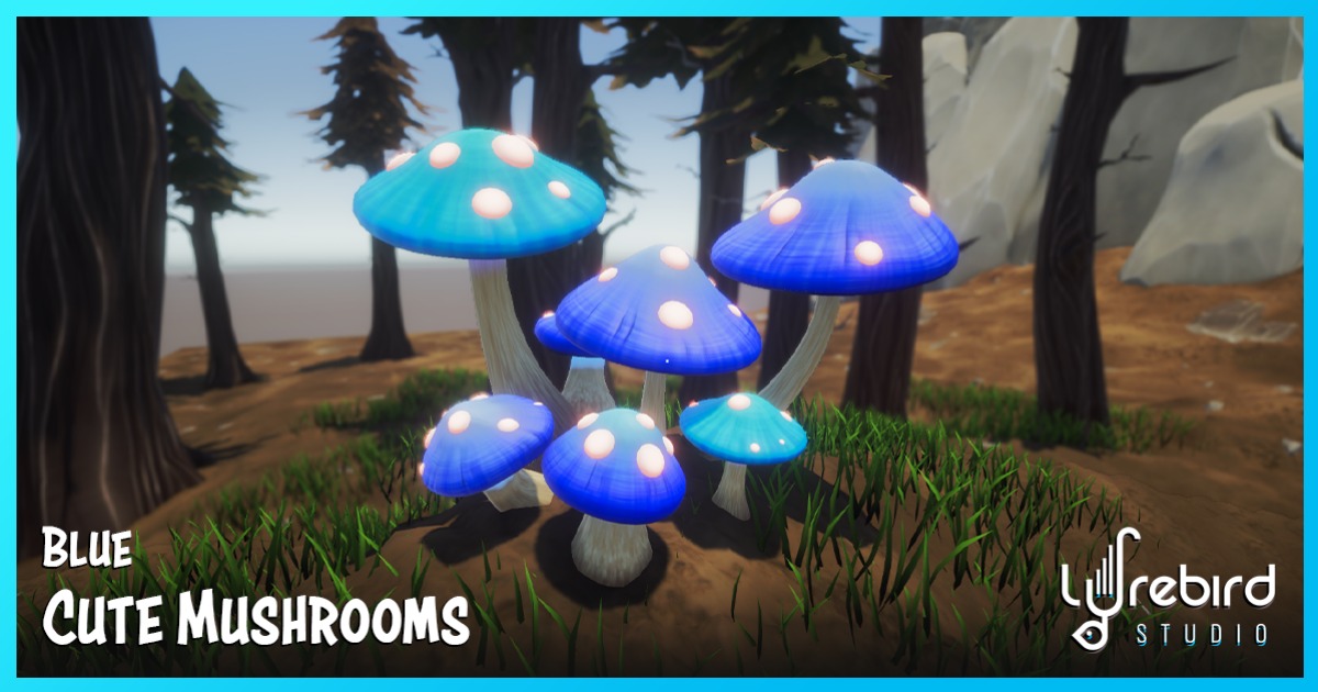 Cute Mushroom Blue Package | 3D 풍경 | Unity Asset Store