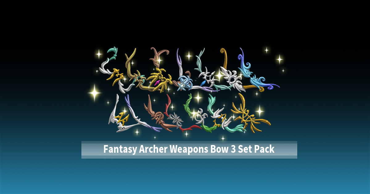 Fantasy Archer Weapons Bow 3 Set Pack | 2D Icons | Unity Asset Store