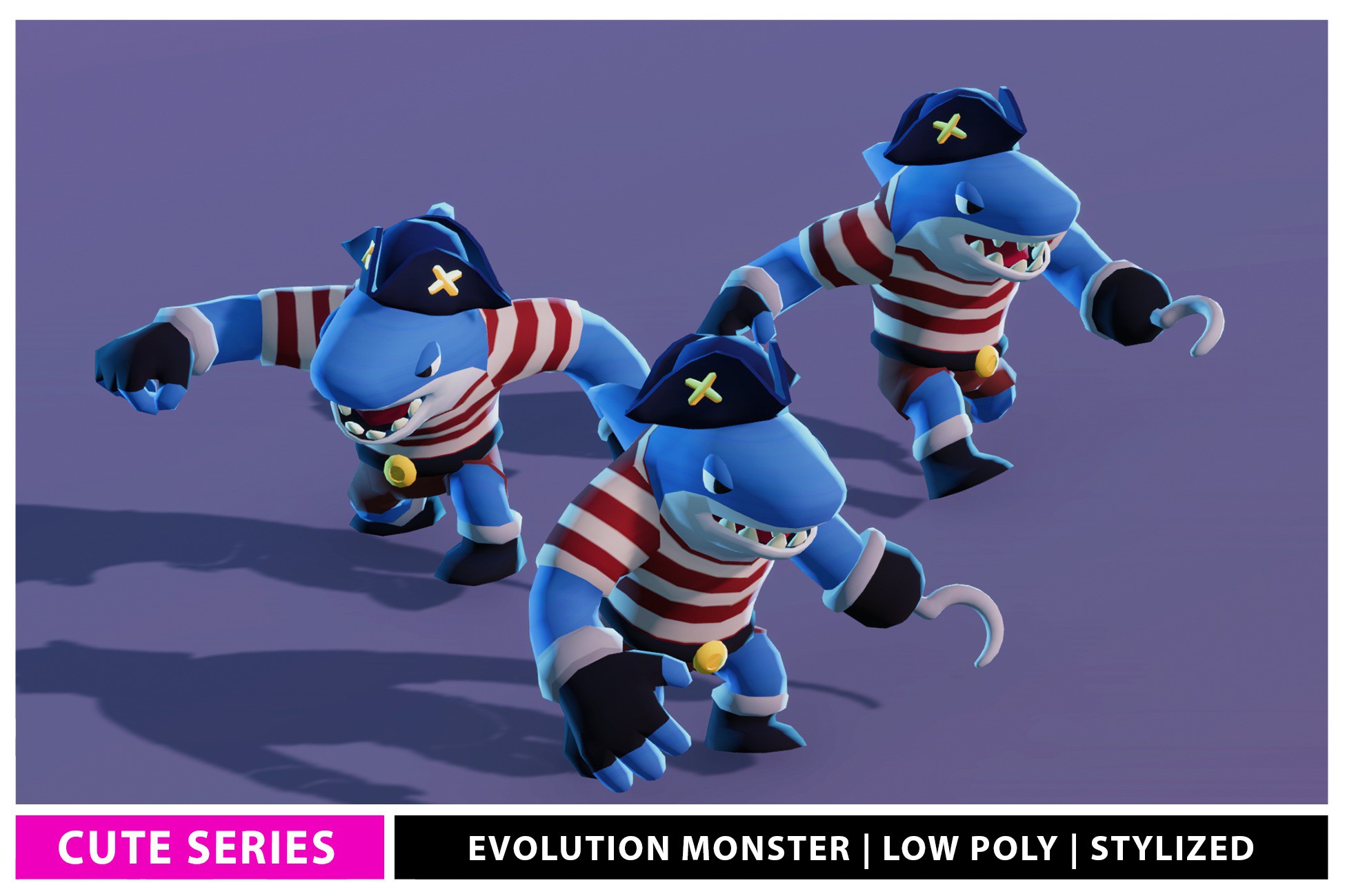 Shark Pirate Humanoid Cute Series | Characters | Unity Asset Store