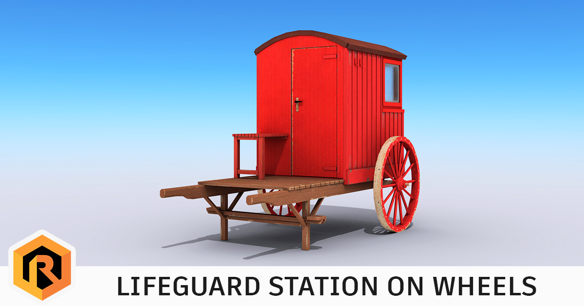 Lifeguard Station On Wheels | 3D Props | Unity Asset Store