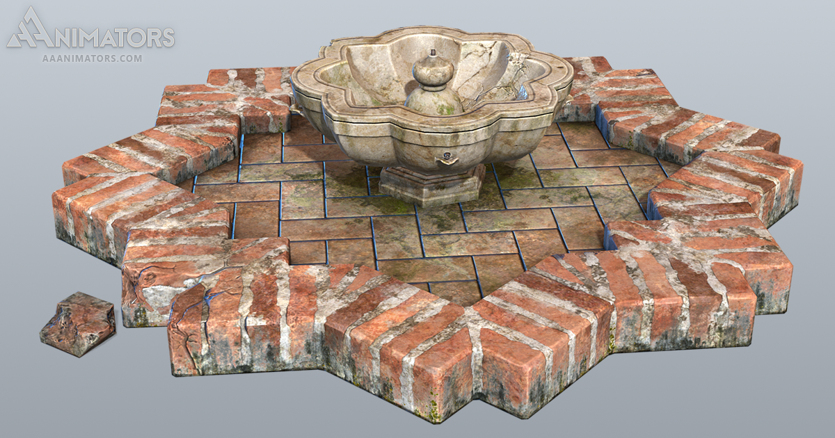 Low Poly Fountain 02 | 3D Exterior | Unity Asset Store