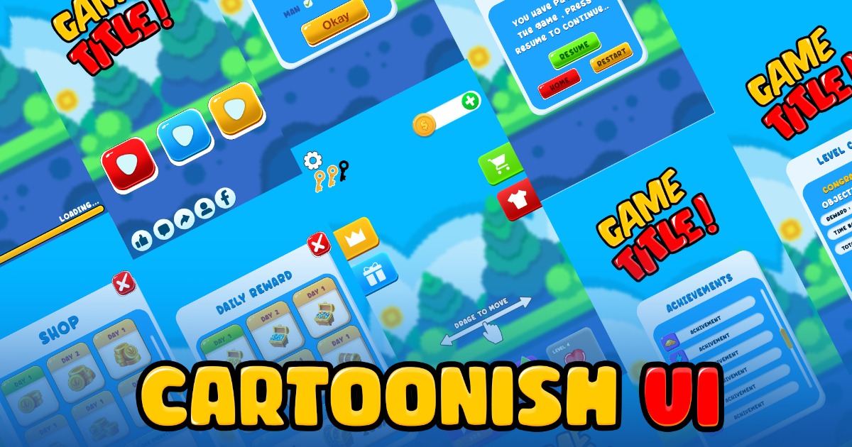 BubblePop UI – Cartoon Game UI | 2D GUI | Unity Asset Store