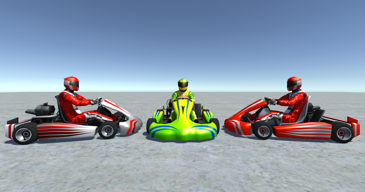 3 Low Poly Karts with Player 11 | 3D Land | Unity Asset Store