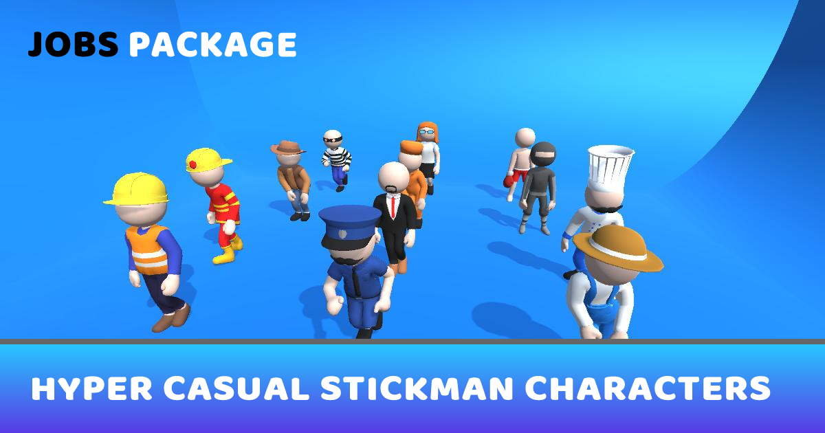 Hyper-Casual Stickman Jobs Package | 3D Characters | Unity Asset Store
