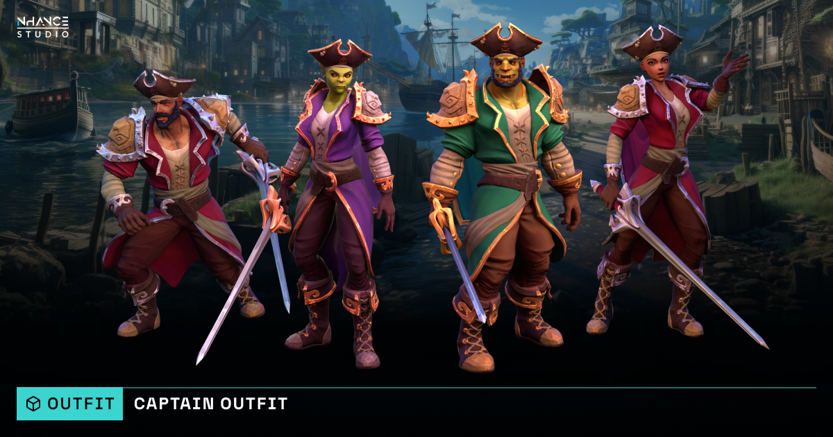 Stylized Pirate Captain Outfit | 3D Characters | Unity Asset Store