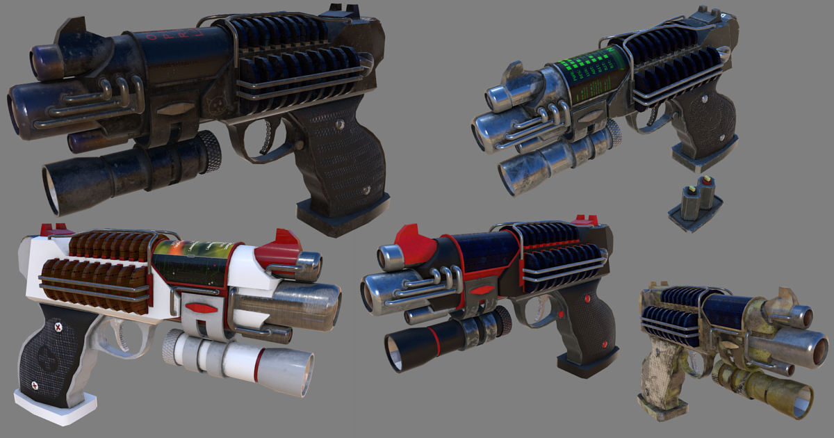 RMH Solar-Powered Laser Pistol | 3D Guns | Unity Asset Store