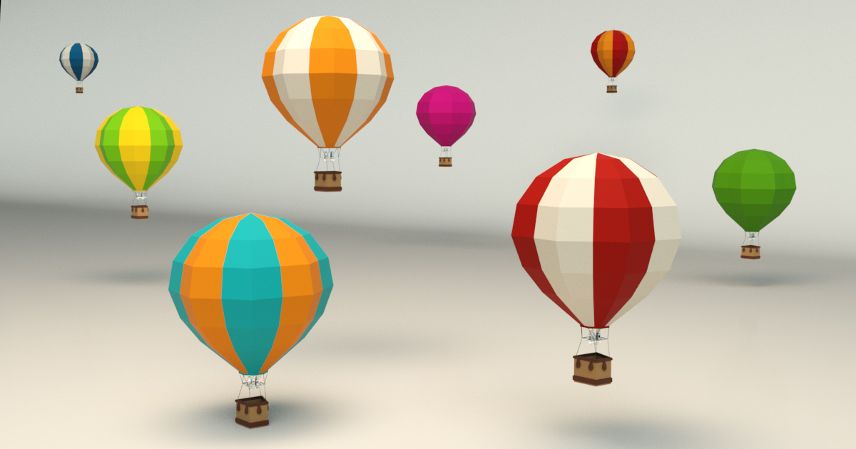Low Poly Hot Air Balloon 01 | 3D Air | Unity Asset Store