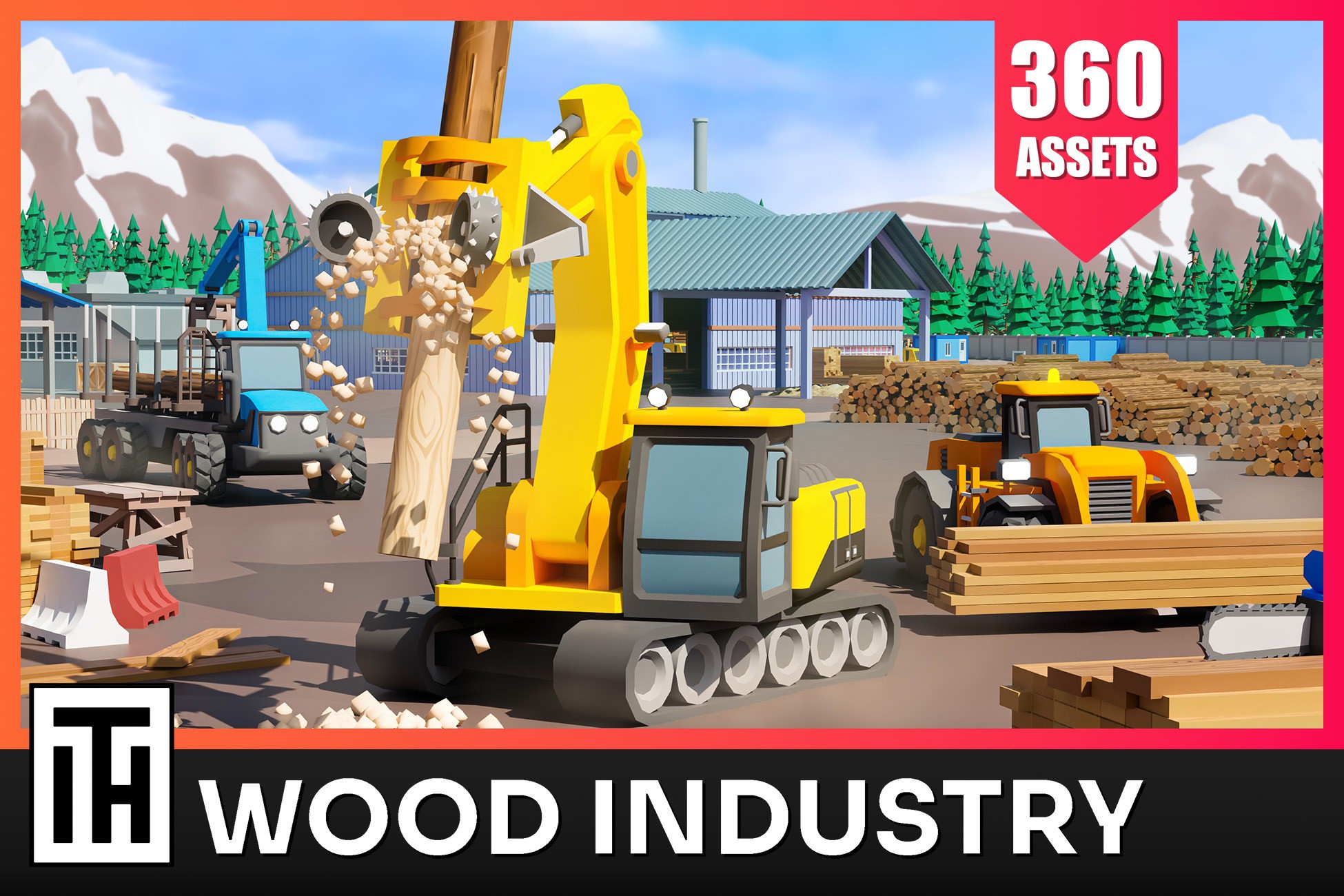 Wood Industry - Low Poly Asset Pack by ithappy | 3D 공장 | Unity Asset Store