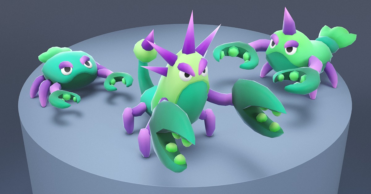Cartoon Characters - Crabs Warriors | 3D Creatures | Unity Asset Store