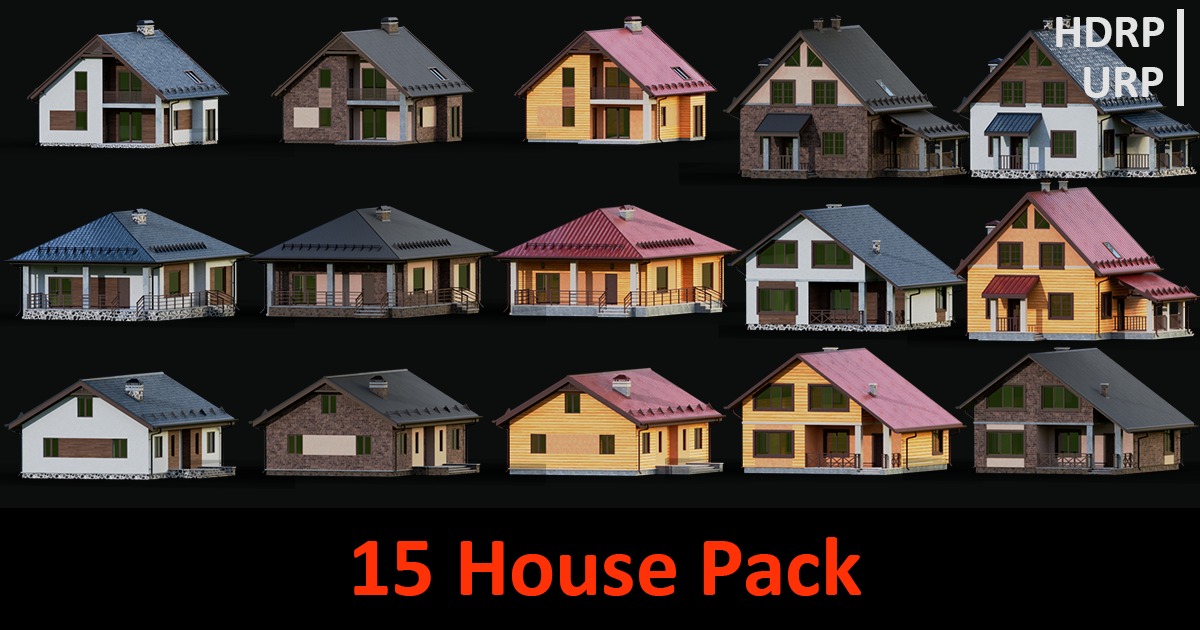 15 Cottages Pack | 3D Exterior | Unity Asset Store