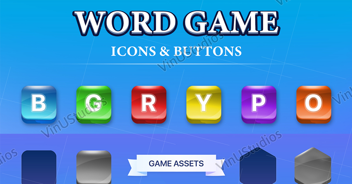 Word Game, Clean GUI Button, Icon, Rank | 2D Icons | Unity Asset Store