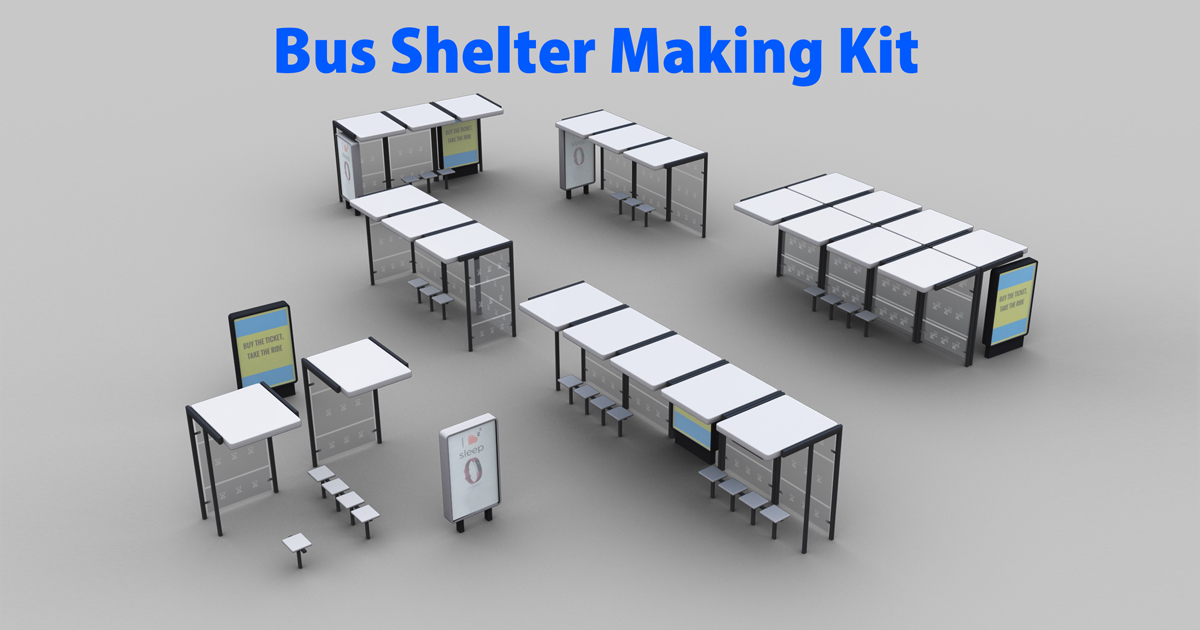 Bus Stop Modern 6 | 3D 도시 | Unity Asset Store