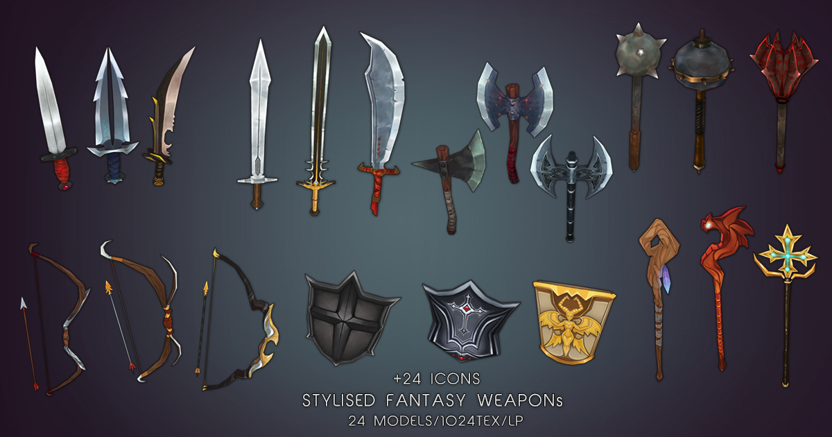 Stylised Fantasy Weapons | 3D Weapons | Unity Asset Store