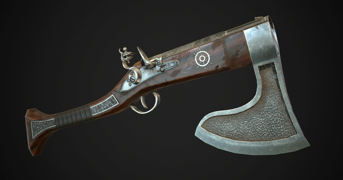 Axegun flintlock musket | 3D Guns | Unity Asset Store