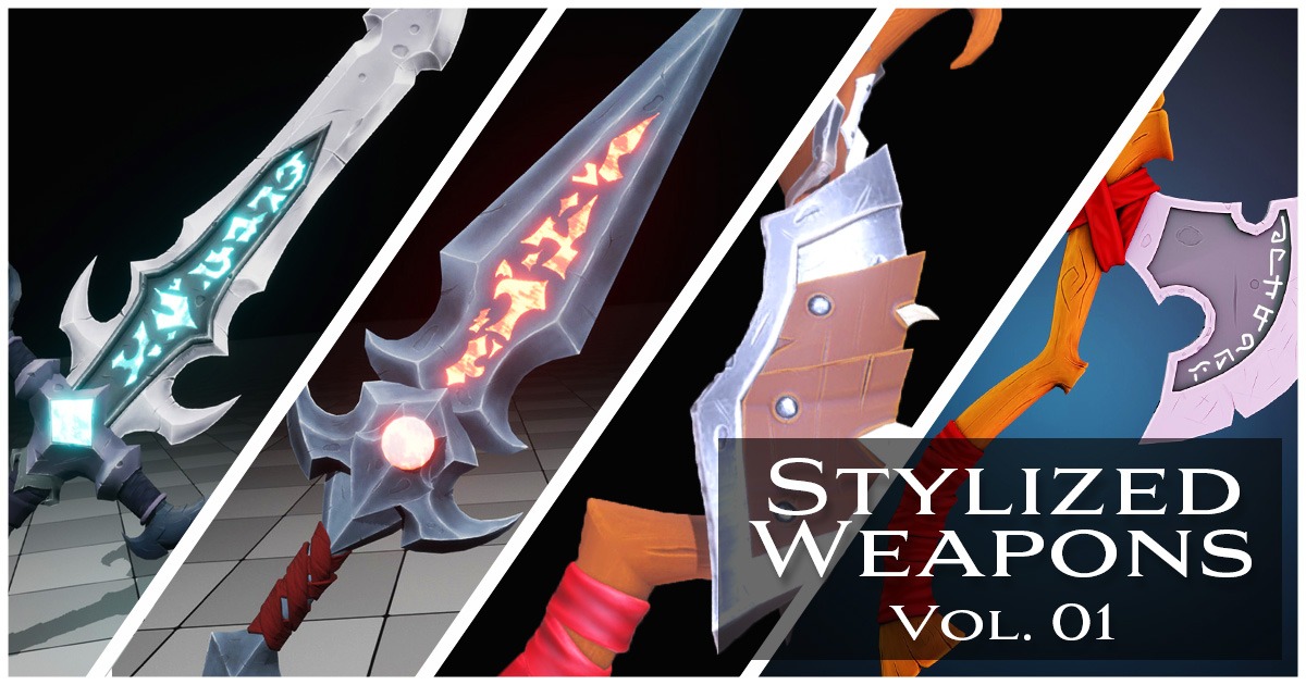 Stylized Weapons Bundle 01 | 3D Weapons | Unity Asset Store
