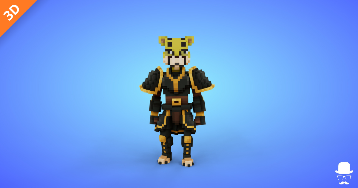 Cheetah Knight Voxel Character - 3D Lowpoly Fantasy Creature ...