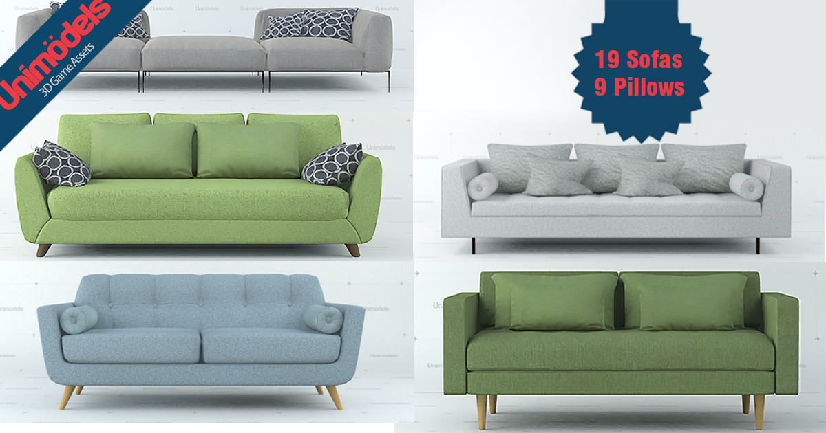 Unimodels Sofas Vol 1 3d Furniture Unity Asset Store