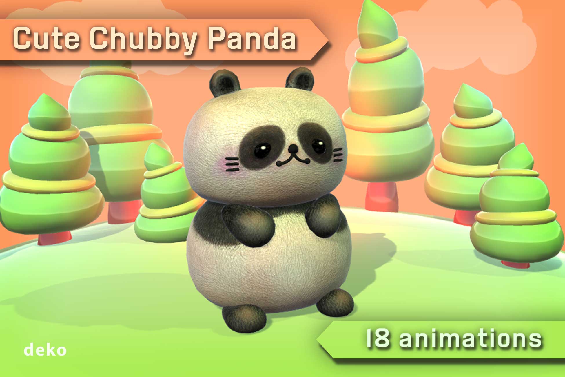 Cute Chubby Panda | 3D 動物 | Unity Asset Store