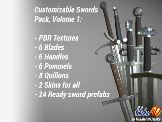 Customizable Swords Pack, Volume 1 | 3D Weapons | Unity Asset Store