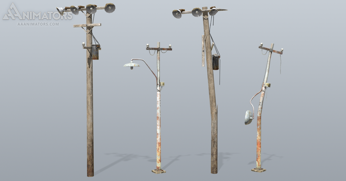 Low Poly Light Poles 02 | 3D Urban | Unity Asset Store