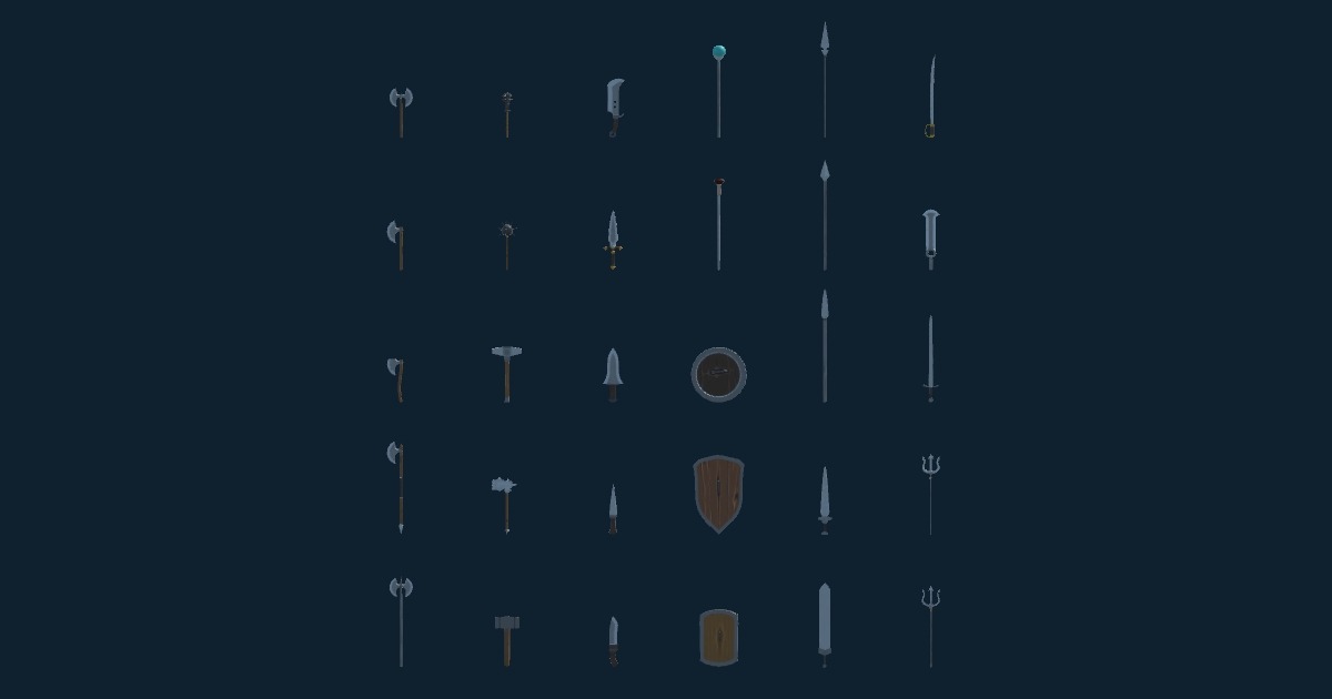 Simple Weapon Package (Stylized, Hand-painted, Game-ready, 3D) #1 | 3D ...