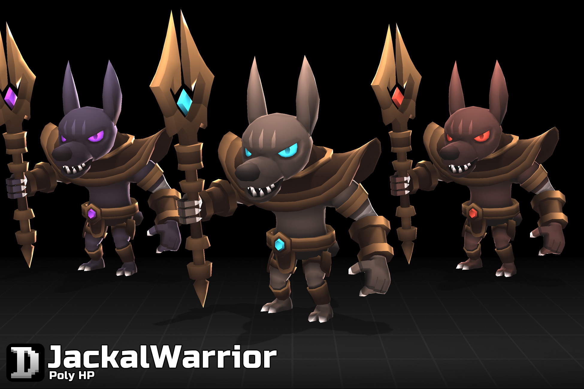 Poly HP - JackalWarrior | 3D Creatures | Unity Asset Store
