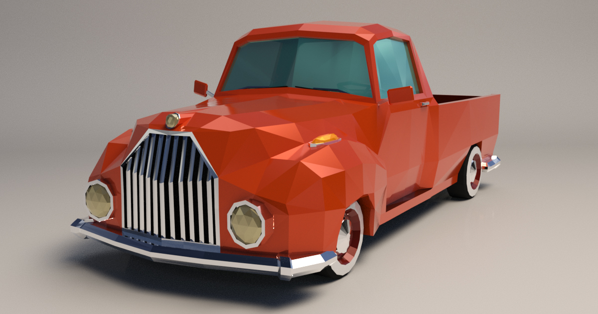 Low Poly Vintage Pickup 02 | 3D Land | Unity Asset Store