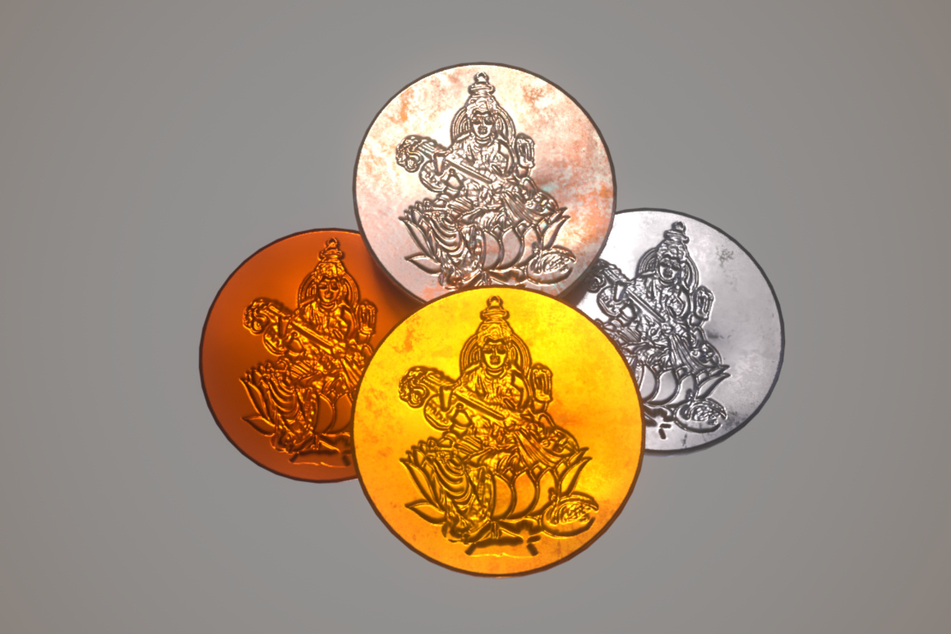 Gold coin (Indian Goddess) low-poly | 3D Props | Unity Asset Store