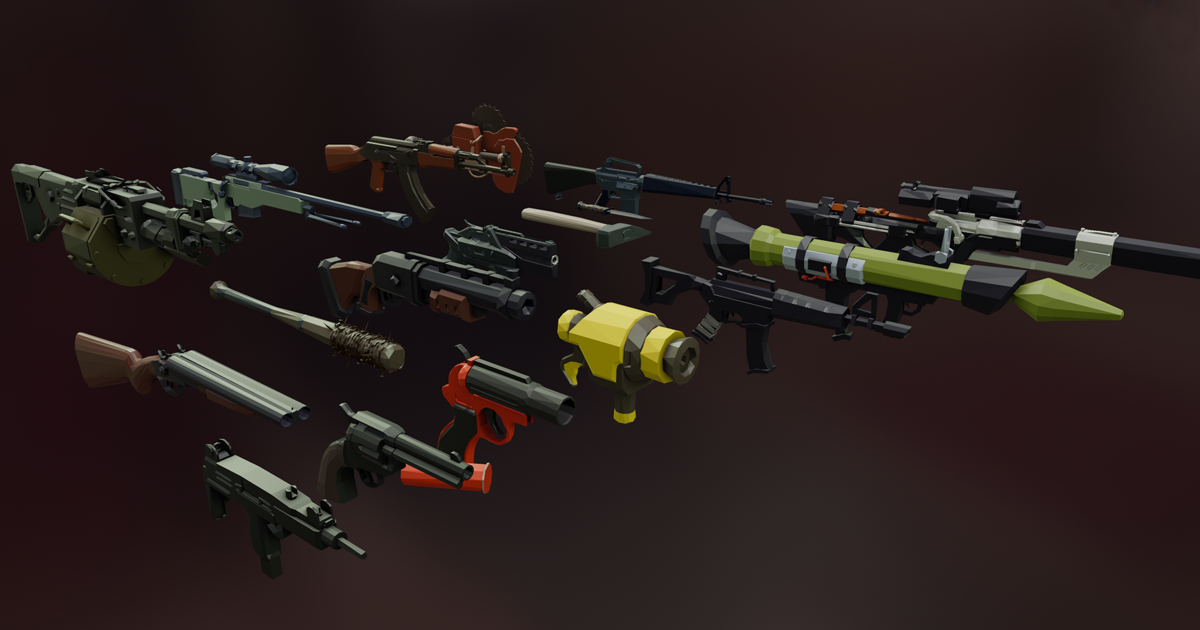 1UP LOWPOLY - Gun Pack | 3D Props | Unity Asset Store