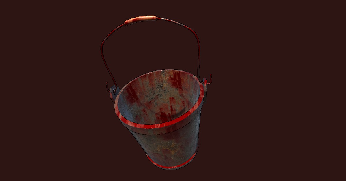 Horror Game Bloodied Bucket Prop | 3D Props | Unity Asset Store