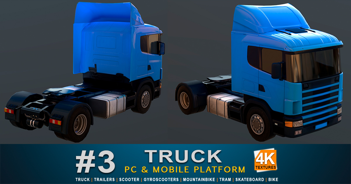 Truck Low Poly #3 | 3D Land | Unity Asset Store