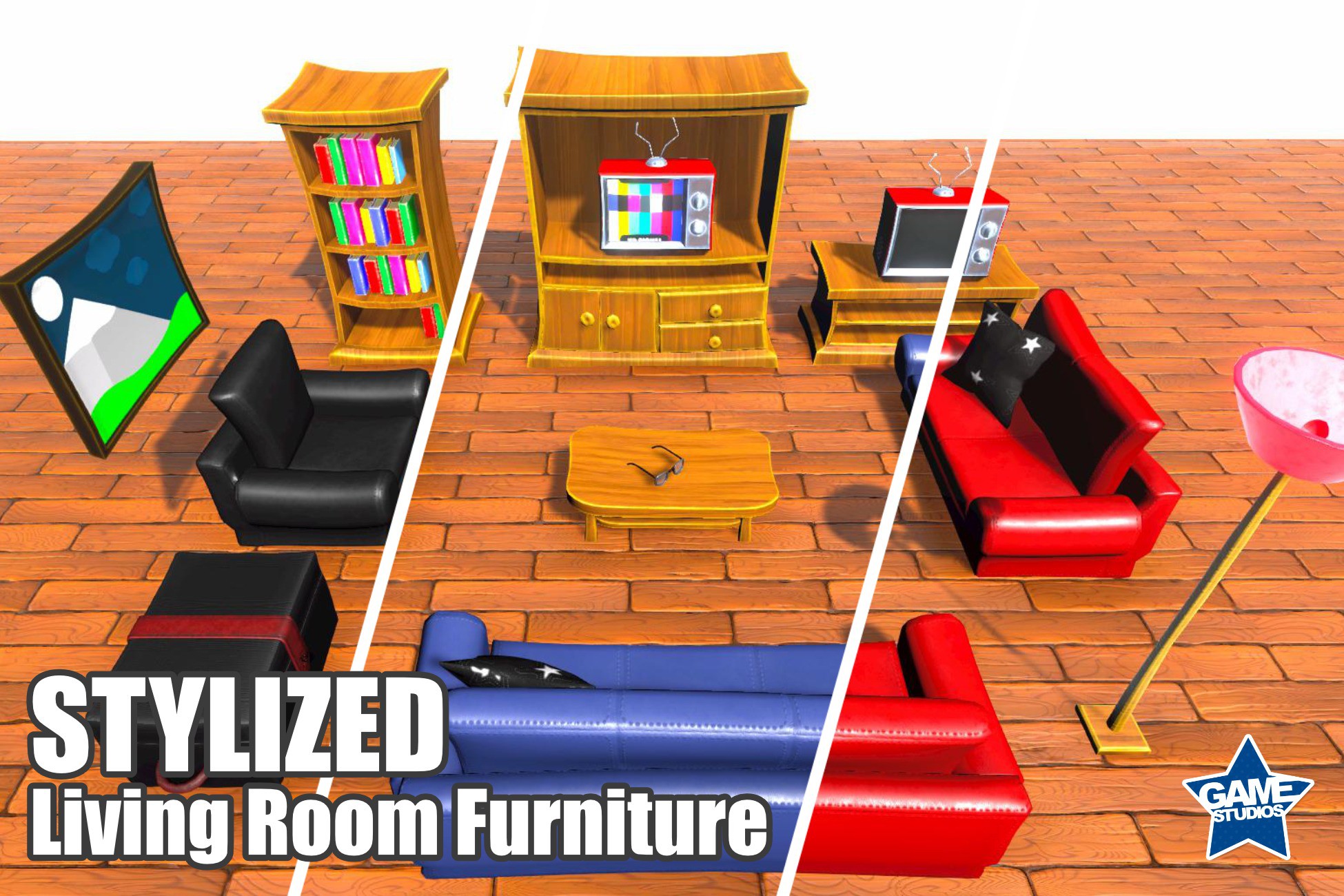 Stylized Living Room Furniture | 3D 家具 | Unity Asset Store