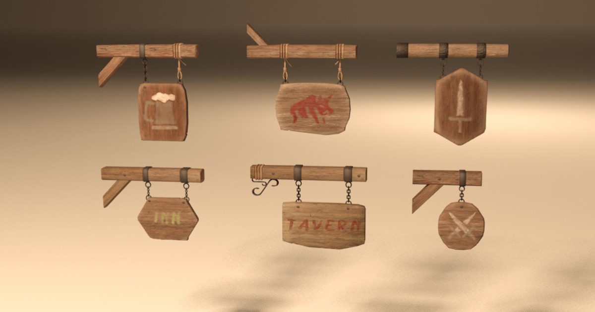 Shop and tavern signs | 3D Urban | Unity Asset Store