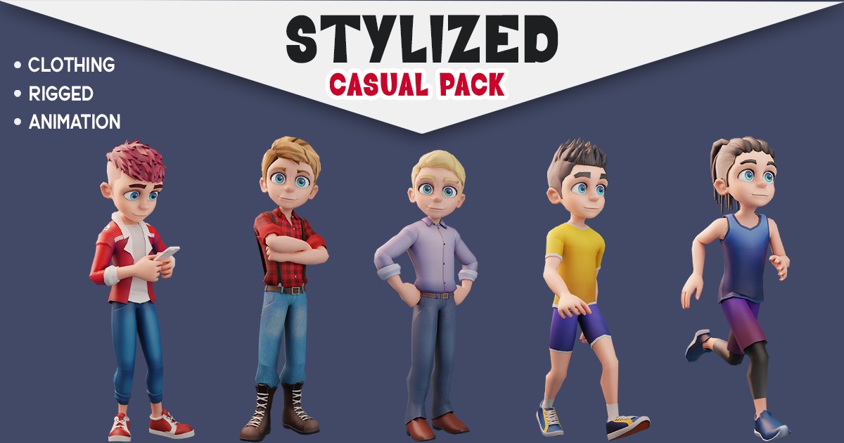 Stylized Guy Casual pack | 3D Characters | Unity Asset Store