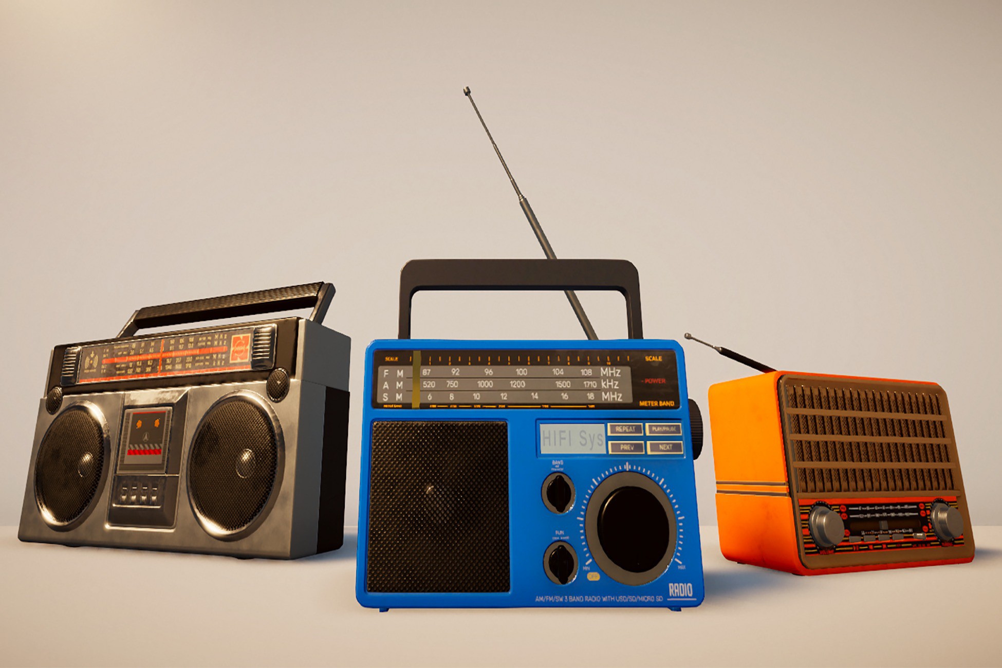 Working Radios | 3D Interior | Unity Asset Store