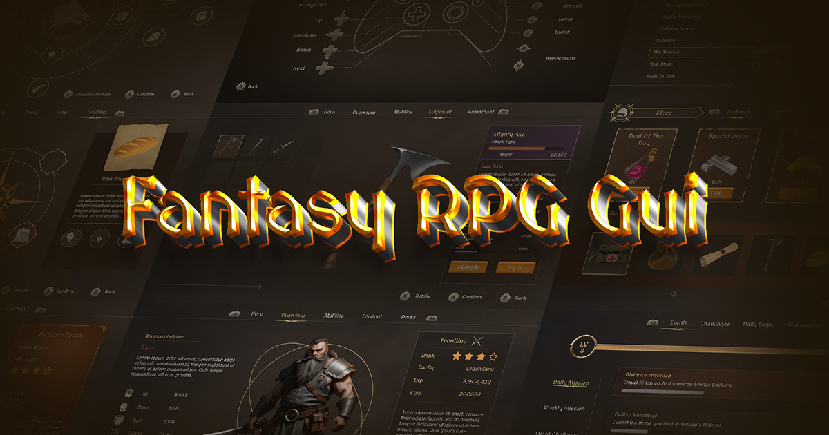 Fantasy RPG GUI | 2D GUI | Unity Asset Store