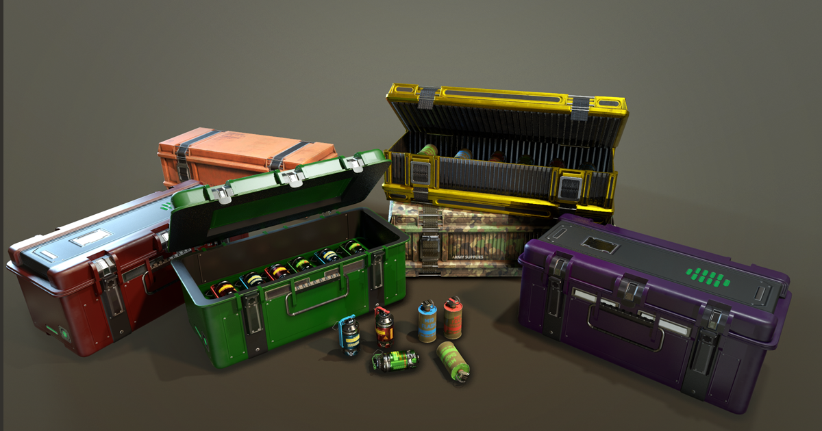 Grenade Chests | 3D Weapons | Unity Asset Store