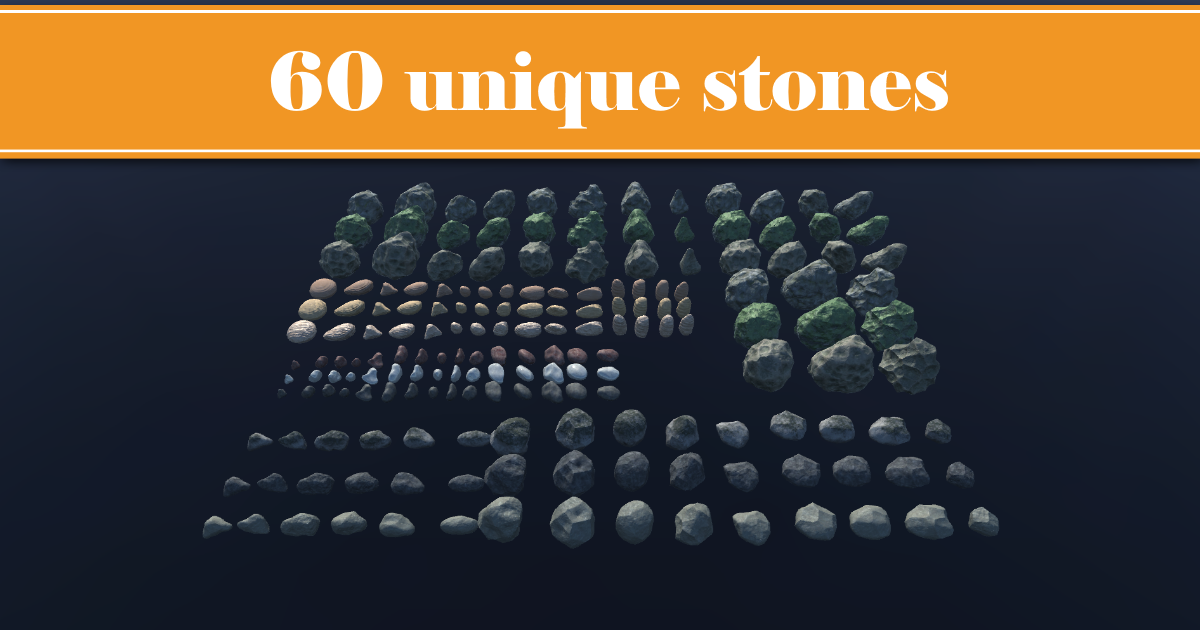 PBR exterior pack: 60 stones and rocks | 3D Fantasy | Unity Asset Store