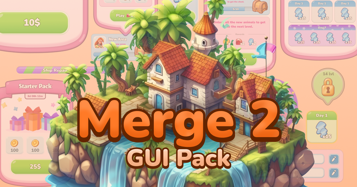 Merge 2 GUI Pack | 2D GUI | Unity Asset Store